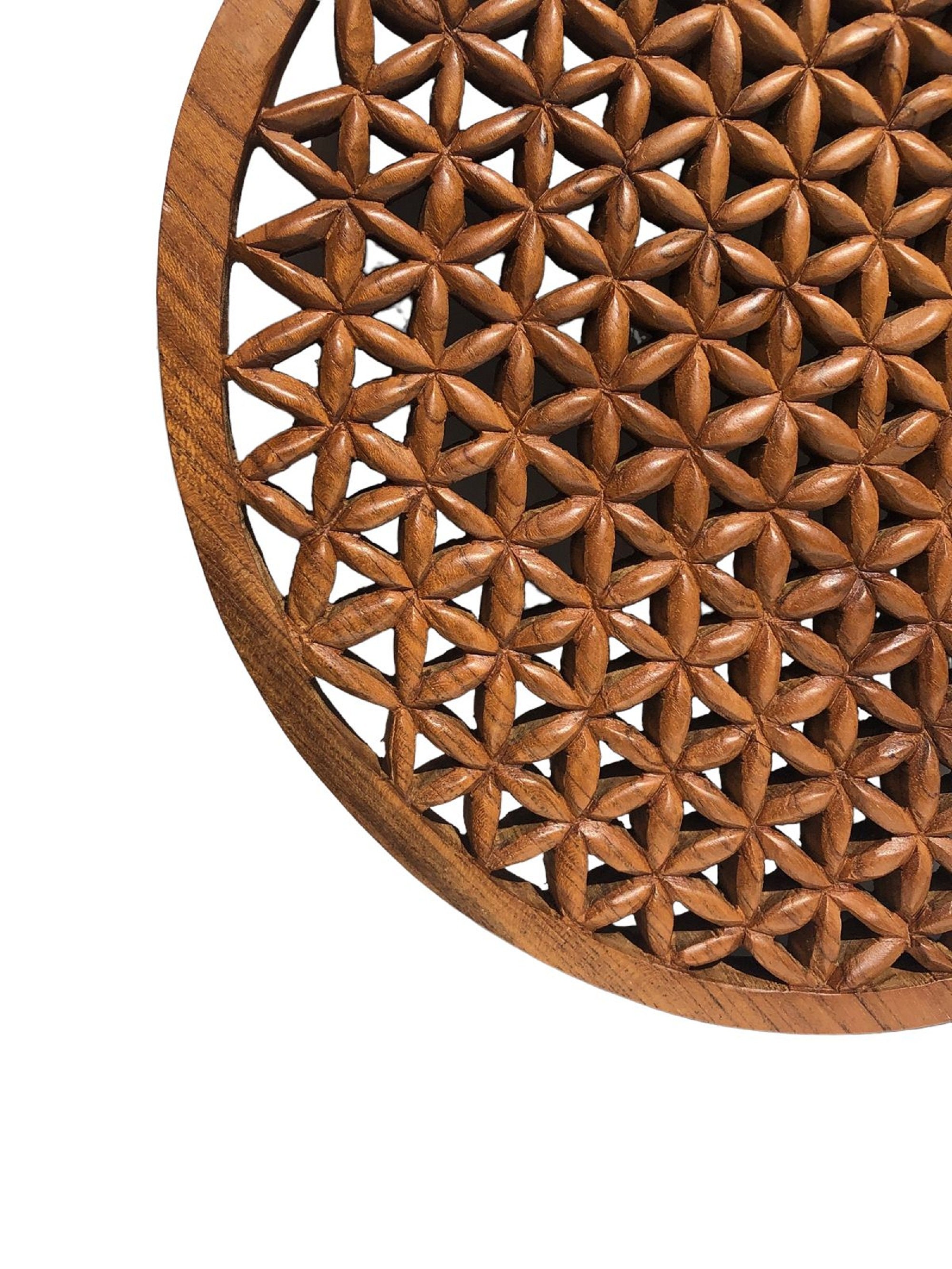 Teak Wood Tree of Life Seedsun Flower Wall Artwall Carving - Etsy