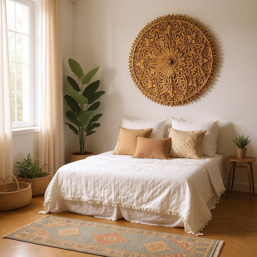 Balinese Wood Carving Wall Art Handcrafted Bali Decor Boho Wall Hanging ...