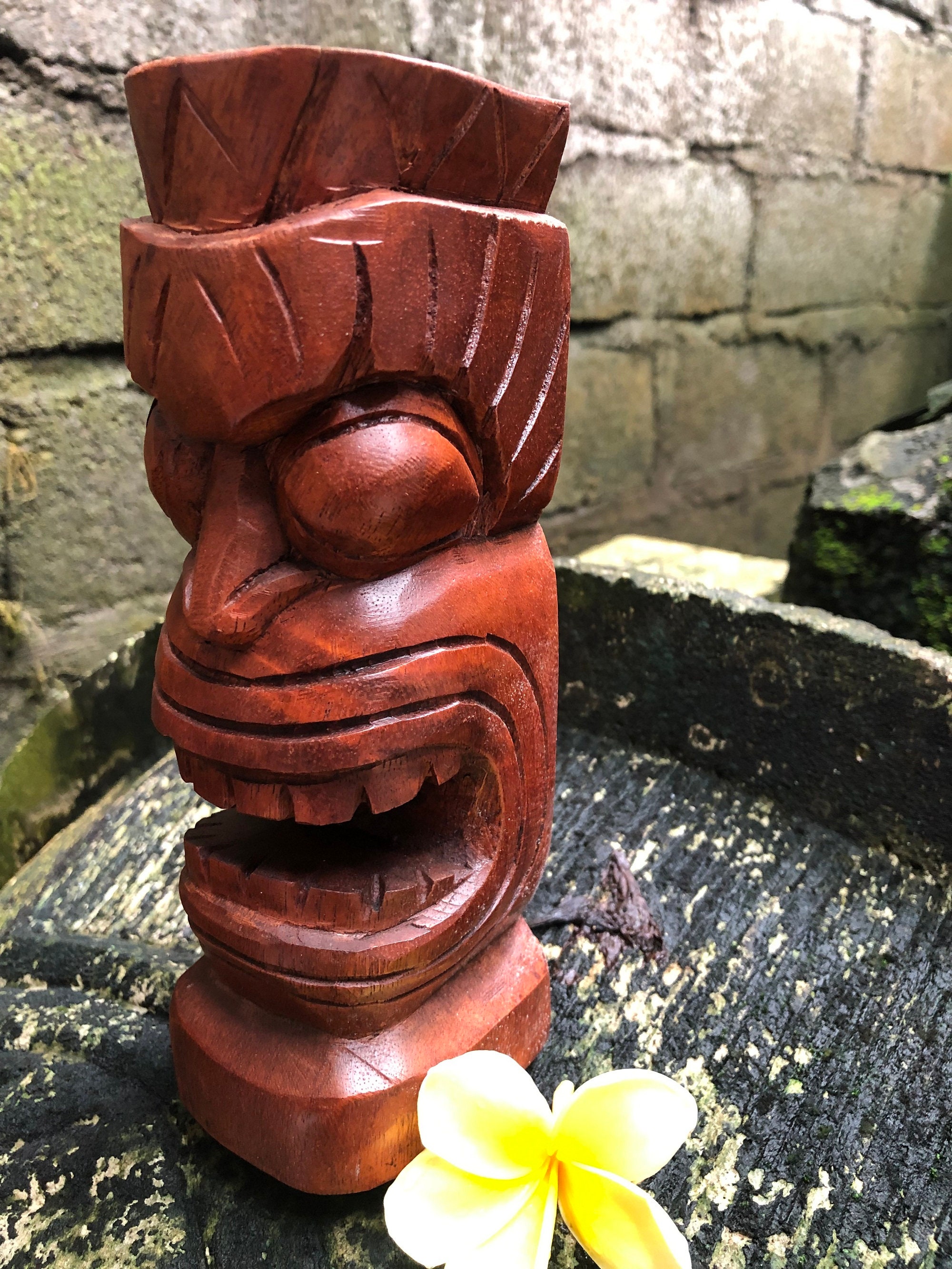 Hand Carved Suar Wood Tiki Totem - Balinese Home Decor, Haywain Style ...