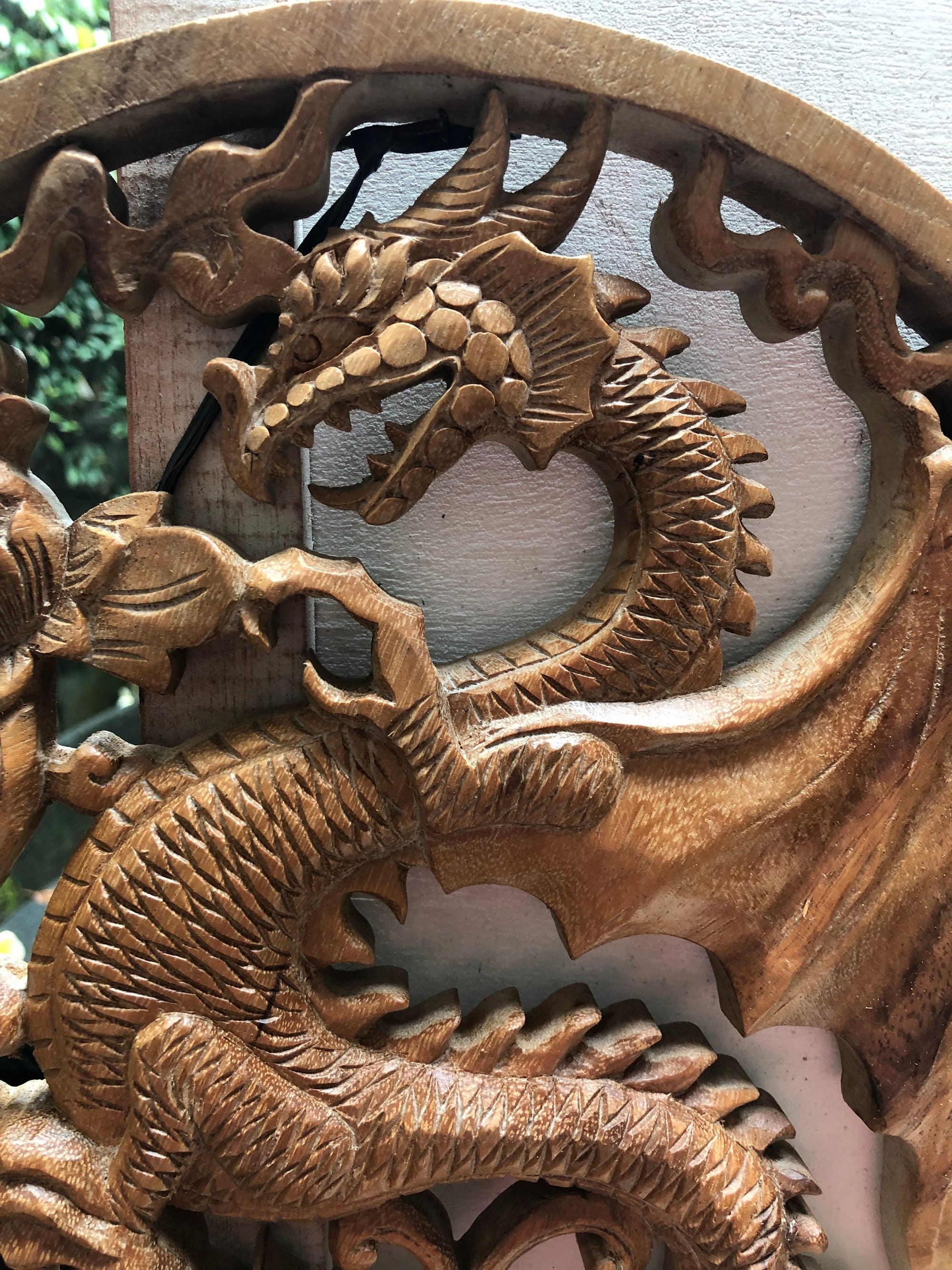 Fantasy Wood Dragone , Wall Decoration, , Gift for Father, Chinese ...