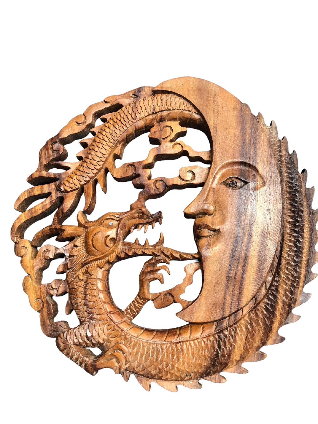 Dragon Wall Art, Wood Carving Statue , Dragon Wall Decorl, Wall Wood ...