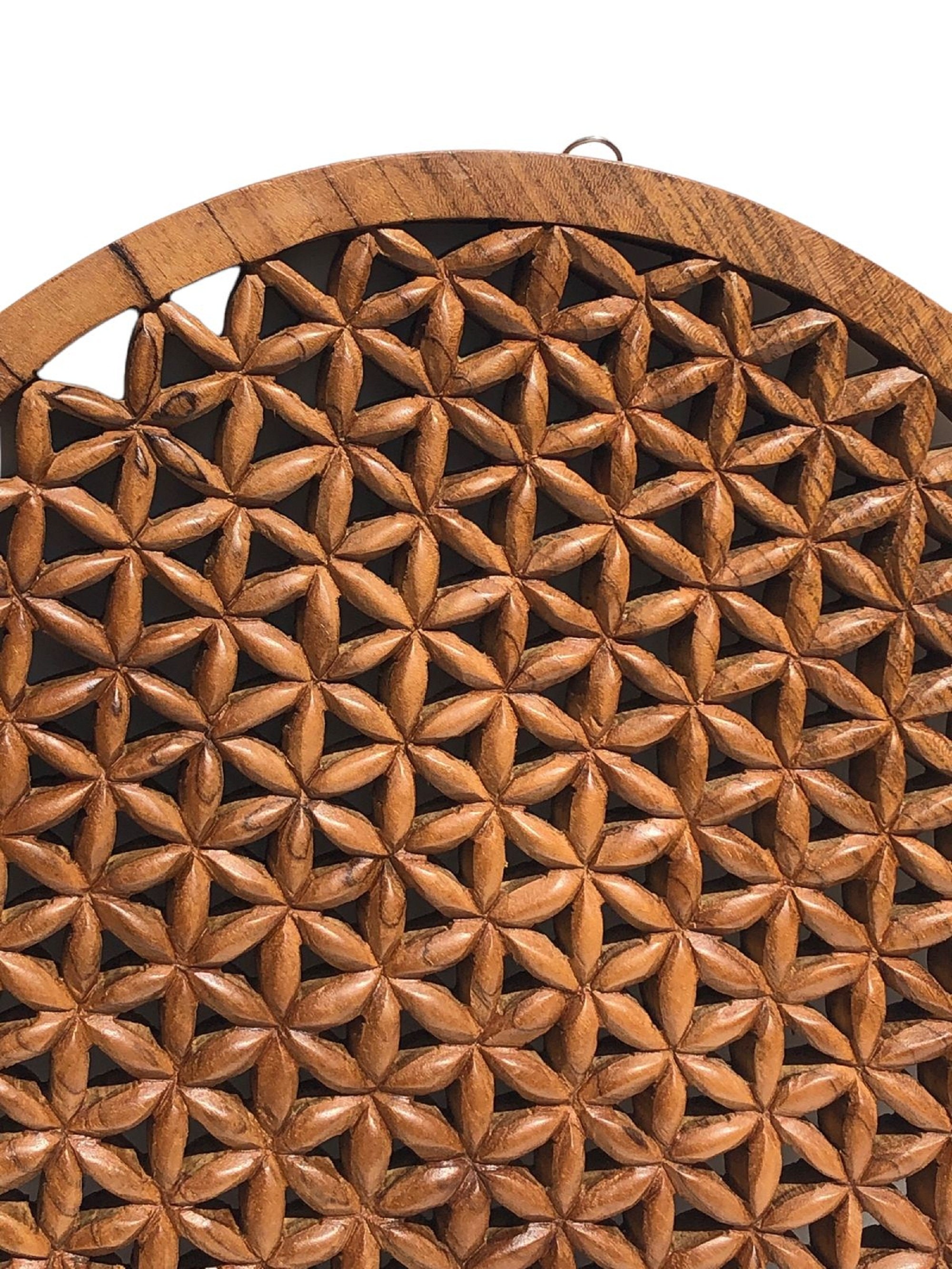 Teak Wood Tree of Life Seedsun Flower Wall Artwall Carving - Etsy