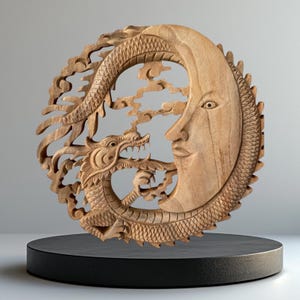 Handicraft Chinese Dragon Wood Wall Art Bold - Etsy