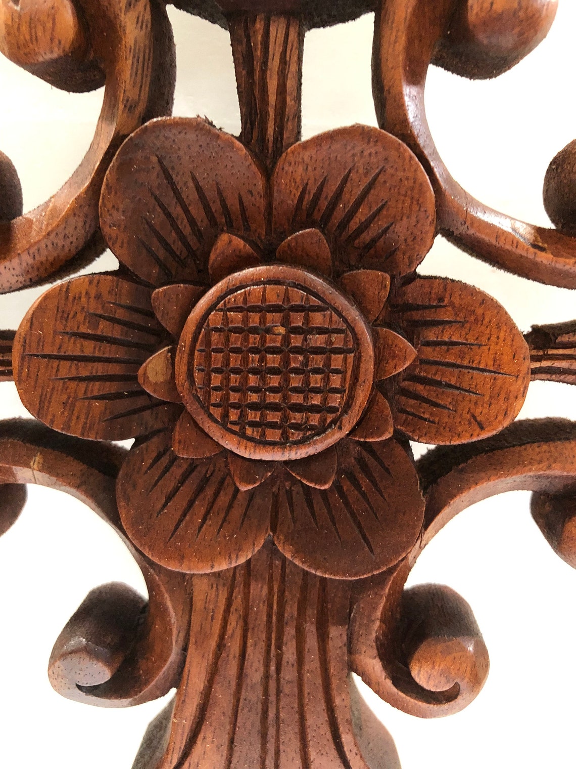 Carving Christian Hand Carved Cross Flower,wood Carving,hand Made ,wall ...