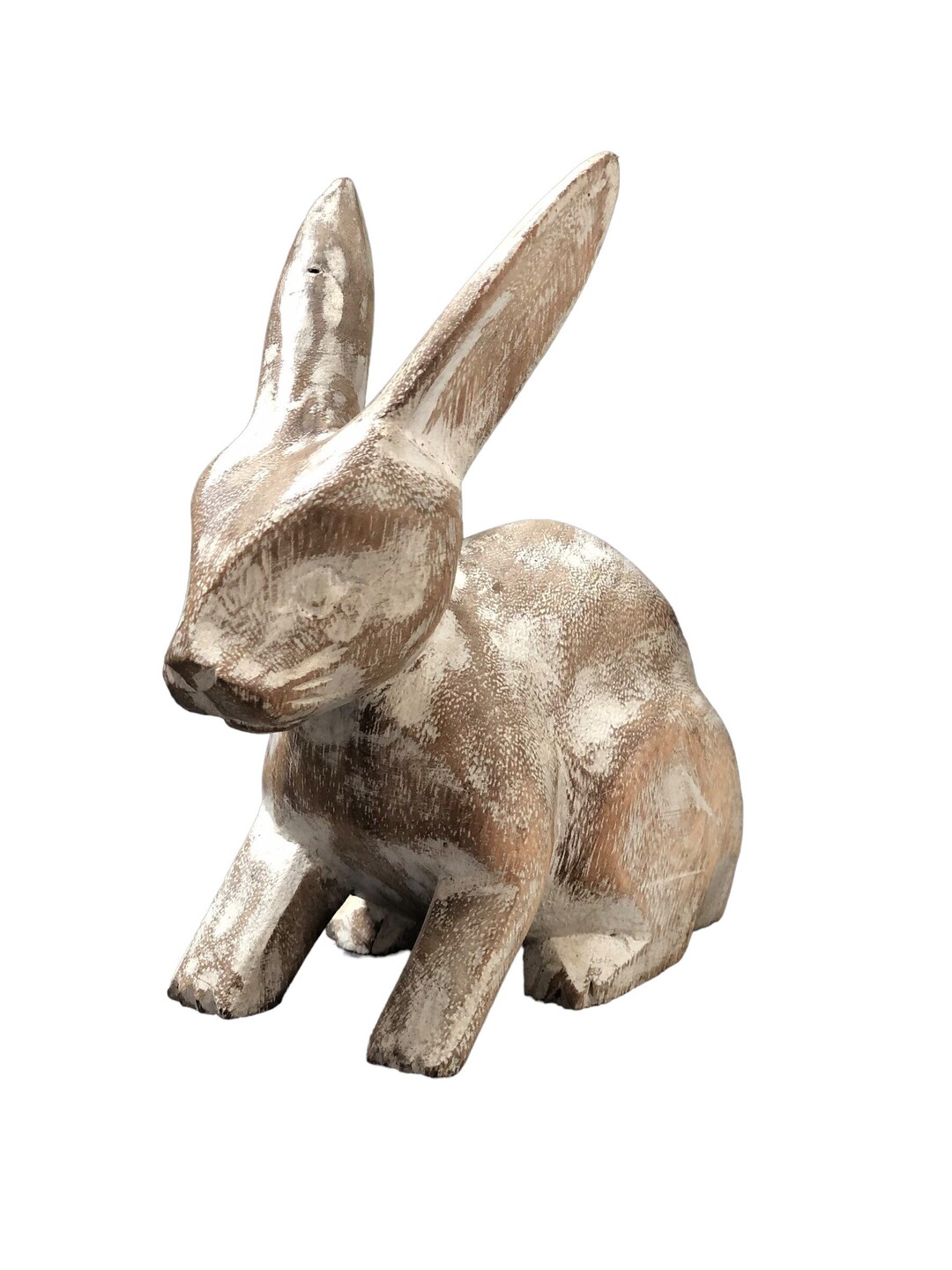 Wooden Rabbit Sculpture, Rabbit Statue, Wood Carving, Hand Carved ...