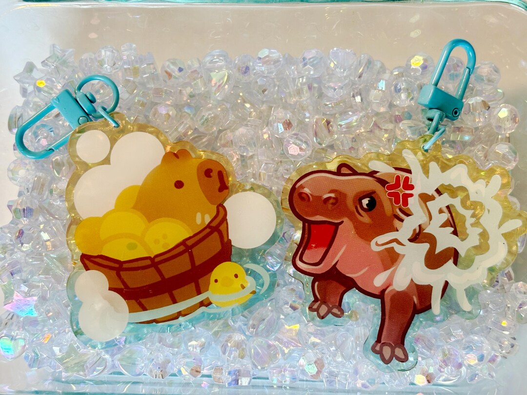 2.5 Inch Water Ripple Texture Angry Baby Pygmy Hippo Capybara Hot ...