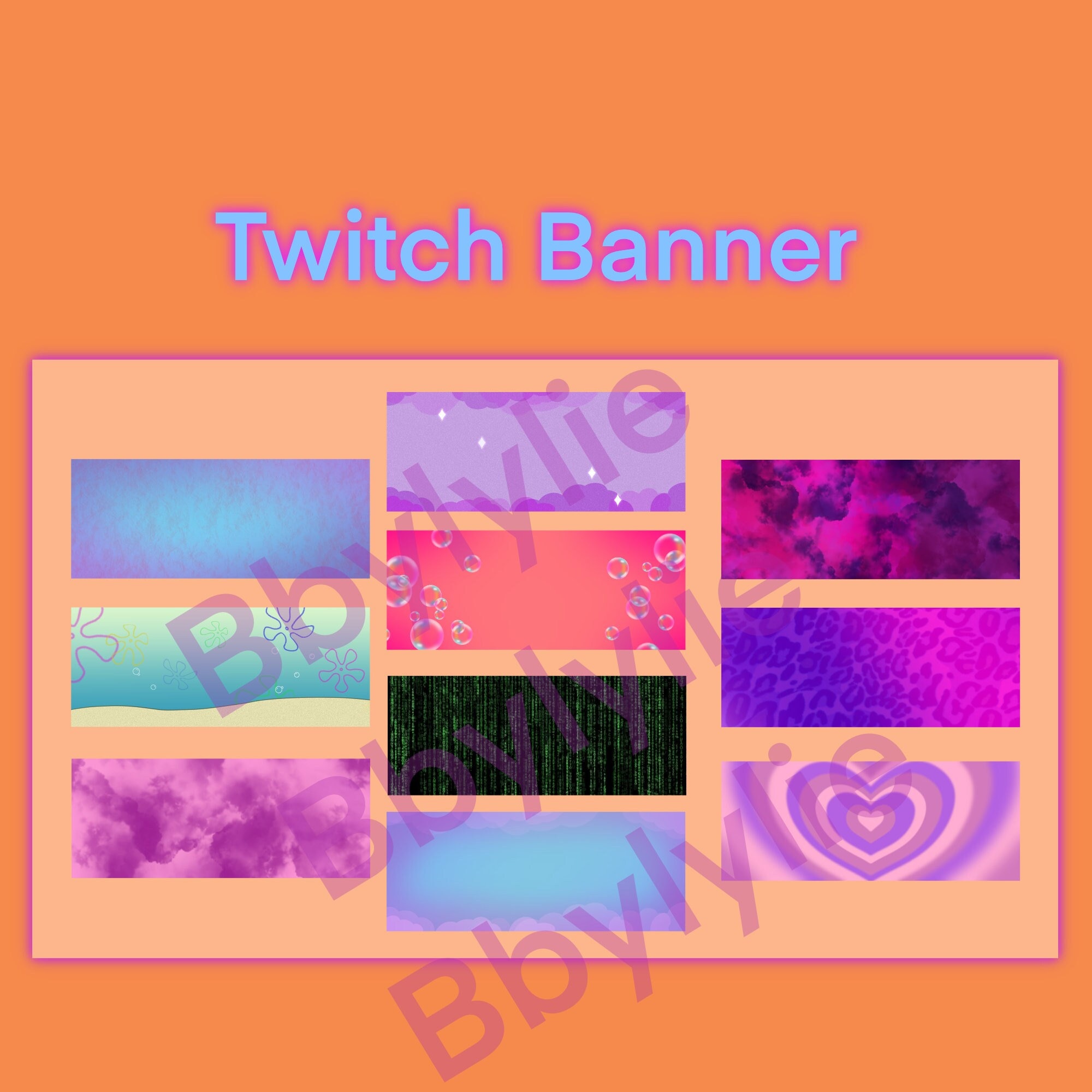 Banner for Twitch 1200x480px - Etsy