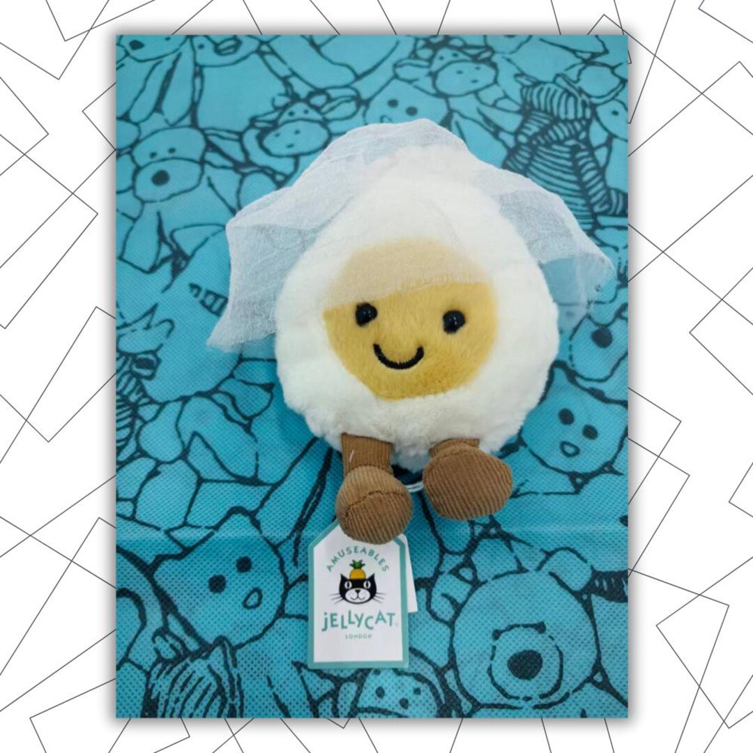 Jellycat Amuseables Boiled Egg Bride Plush 14cm Soft Toy Cute Wedding ...