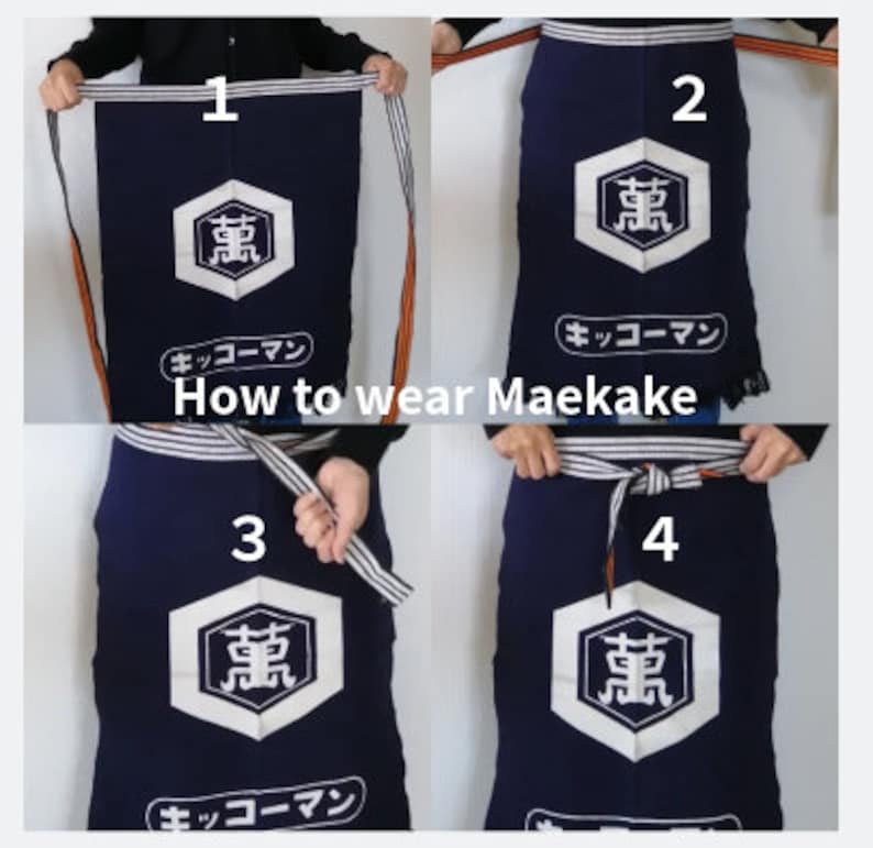 Japanese Izakaya Style/waist Wrap Apron/ Maekake/ Nihon-shu/ Edo/ Thick ...