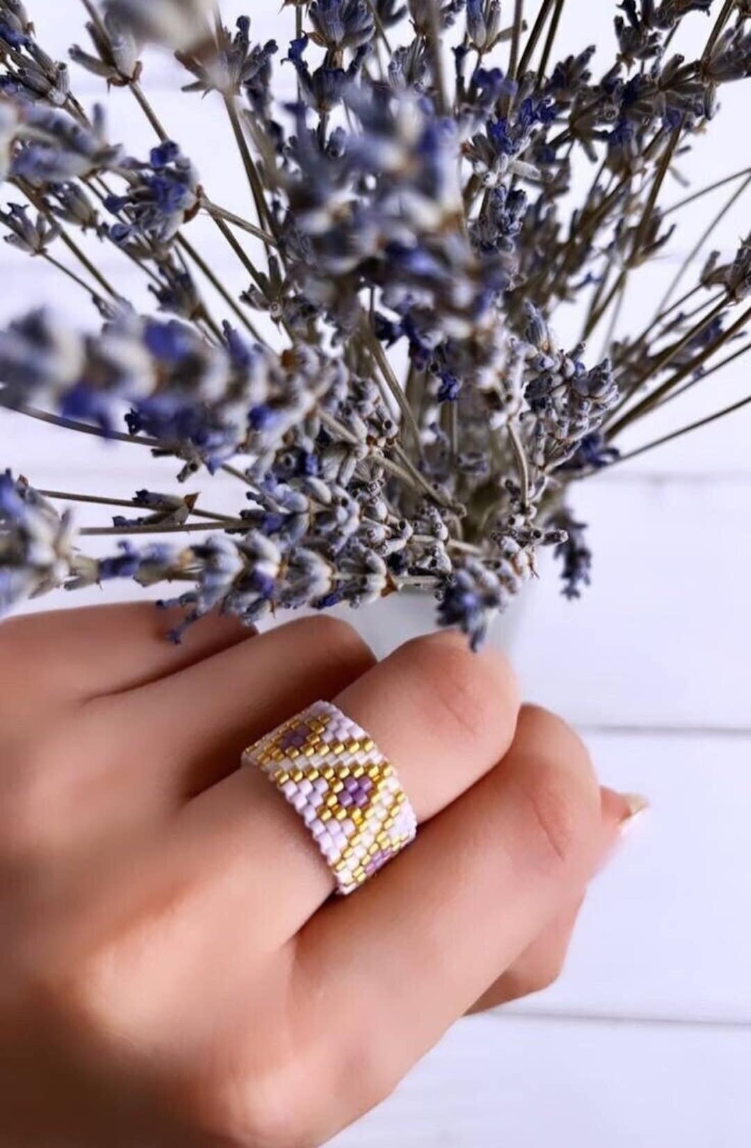 High-end Beaded Ring, Ring Beaded Jewelry, Peyote Rings - Etsy