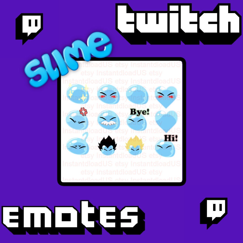 Slime Twitch Loyalty Stream Emotes - Emoji - Etsy