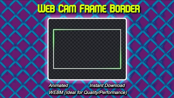 Neon Green Glow Webcam Twitch Stream Overlay Frame Thin - Etsy