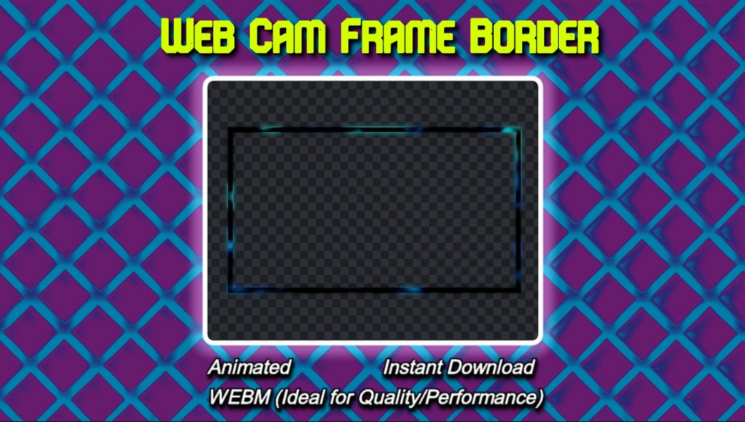 Animated Neon Camera Webcam Frame Border Overlay for Stream Twitch ...