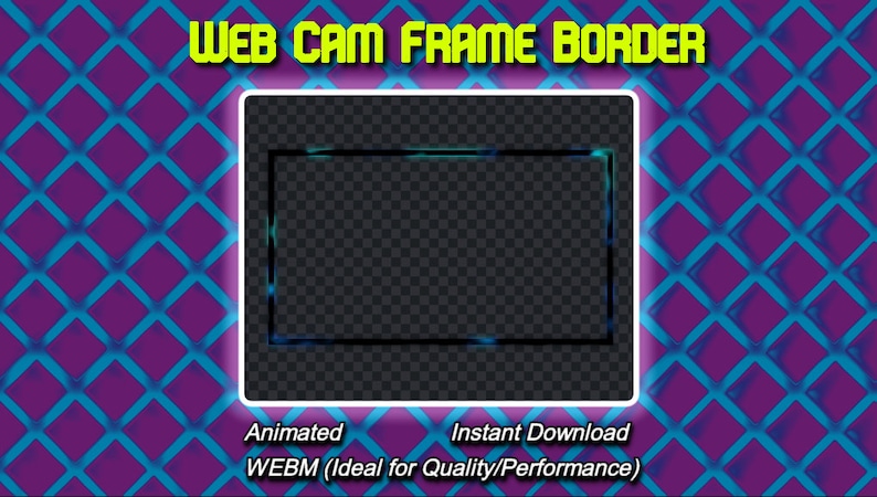 Animated Neon Camera Webcam Frame Border Overlay for Stream Twitch ...
