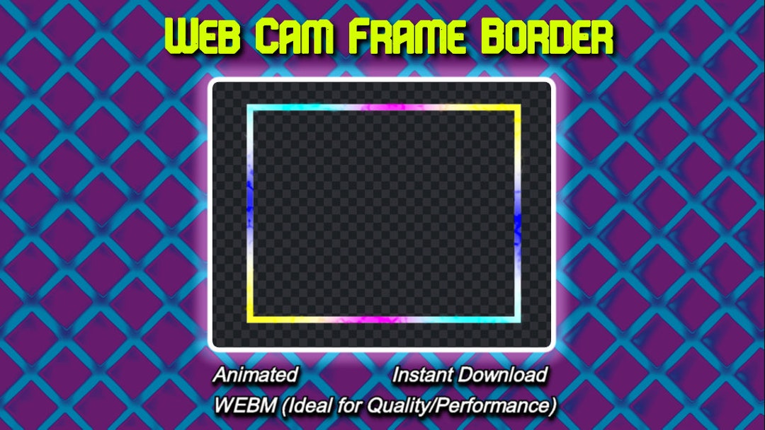 Animated Color Rotating Square 4:3 Web Cam Frame Border - Twitch Zoom ...