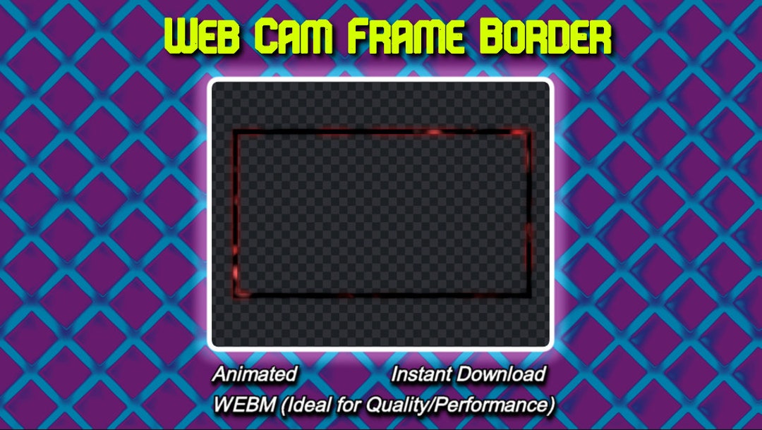 Animated Neon Camera Webcam Frame Border Overlay for Stream Twitch ...