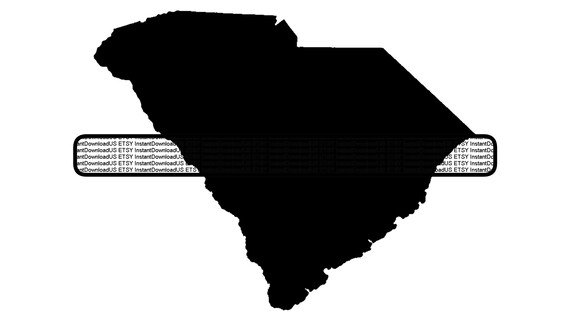 SC South Carolina SVG File Silhouette State | Etsy