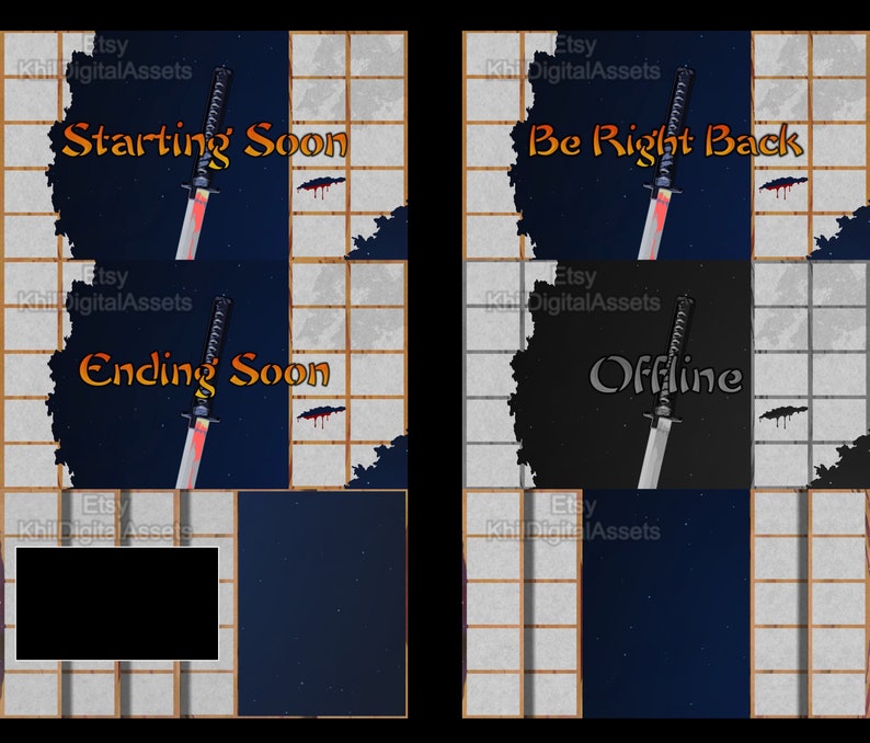 Samurai Dojo Twitch Stream Ninja Overlay | Panels | Loyalty Sub Badges ...