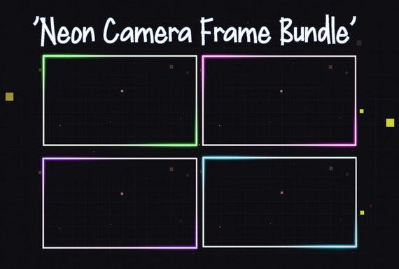 Neon Webcam Twitch Stream Overlay Frame Bundle | Etsy