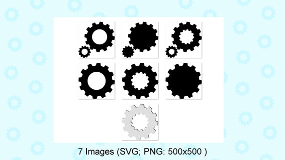 Gear 7 Images File: PNG / SVG | Etsy