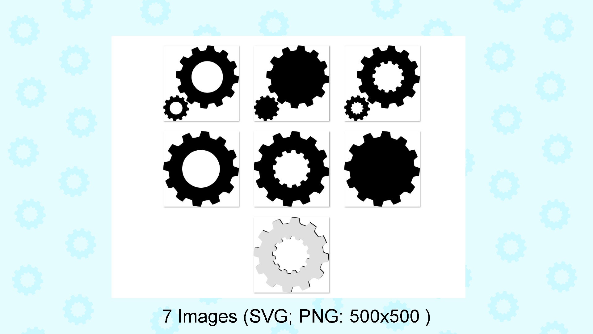 Gear 7 Images File: PNG / SVG - Etsy