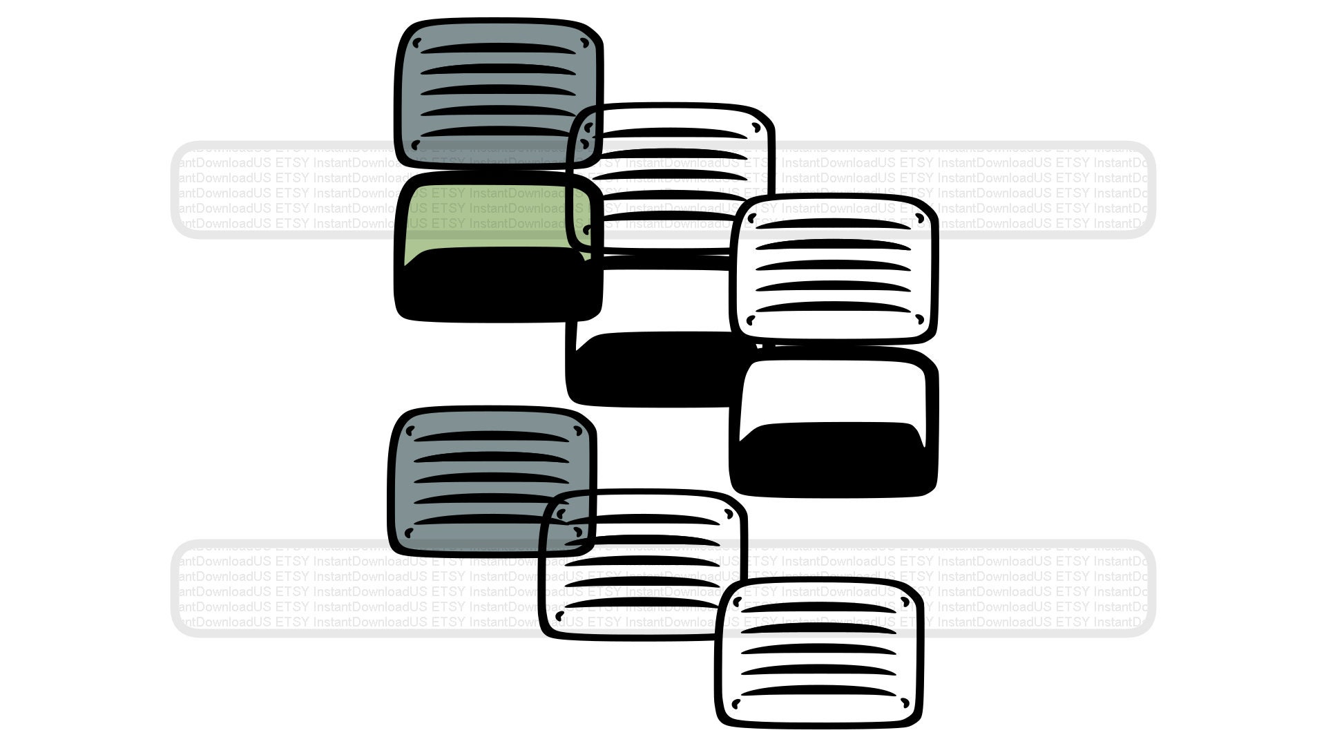 Open Vent Imposter Vents Closed and Open SVG Files - Etsy