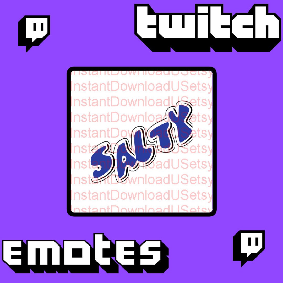 Salty - Twitch Sub Emote Emoji - Salt -PNG Transparent - Etsy Hong Kong