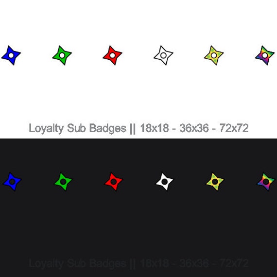 Throwing Star Ninja Star Loyaly Sub Badges | Etsy