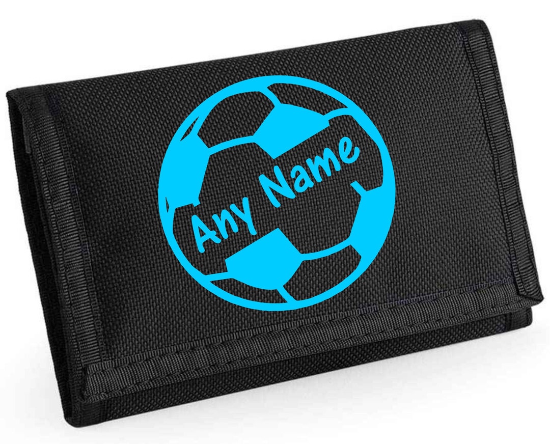 PERSONALISED Football Name Print Black Boys Ripstrip Wallet - Etsy UK