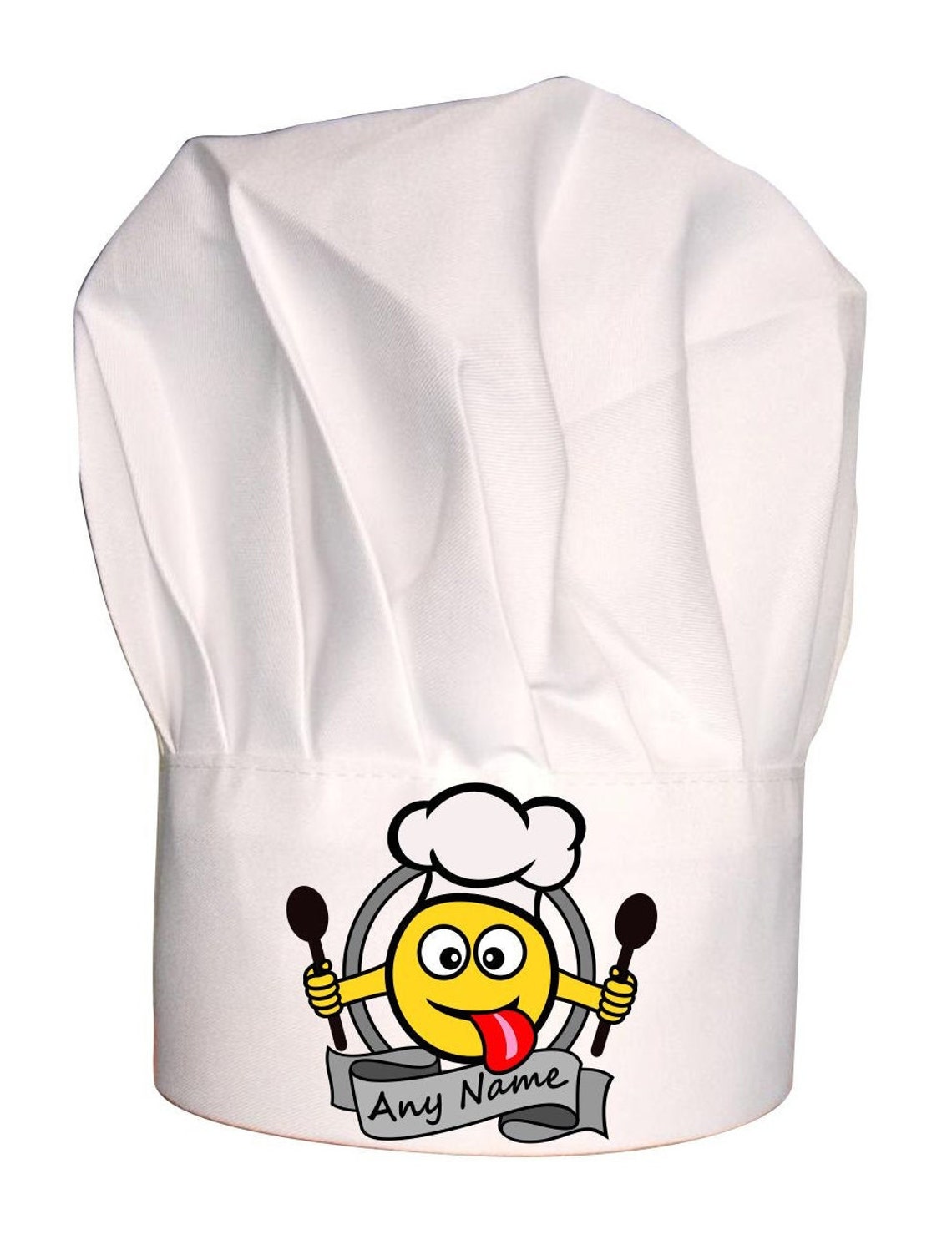 PERSONALISED Emoticon Smiley Face Chef Print Childs Chefs Hat or Apron ...