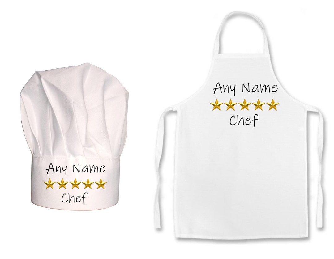 PERSONALISED 5 Star Chef Childs Chefs Hat or Apron or Both in a Set of ...