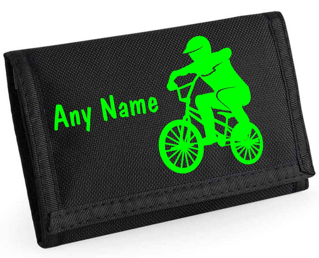 PERSONALISED BMX Print Black Boys Ripstrip Wallet - Etsy UK