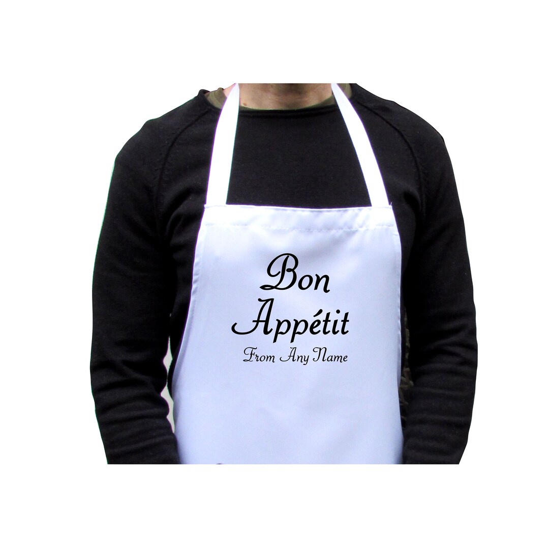 Personalised Bon Appetit Fun Kitchen Quote Print Adults Apron - Etsy UK