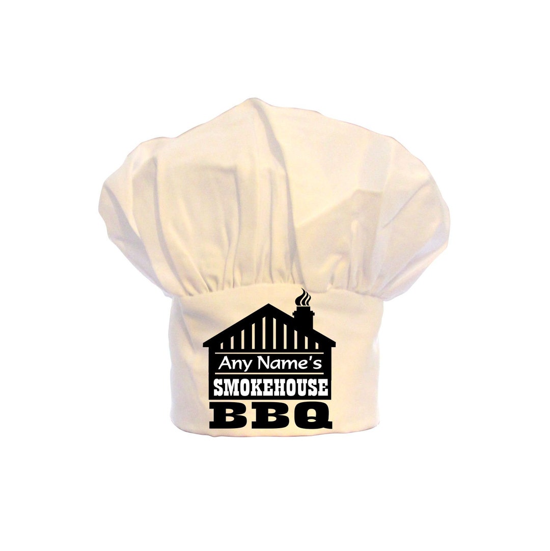 Personalised BBQ Smokehouse BBQ Print Unisex Chefs Hat - Etsy UK