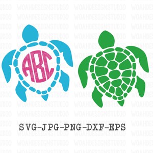 Turtle Monogram - Etsy