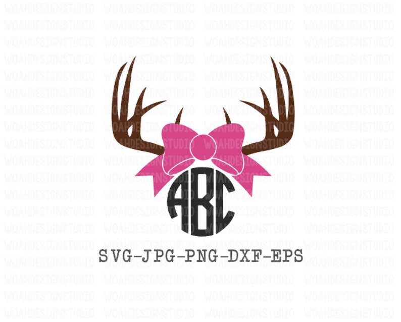 Antler Monogram SVG Deer Bow Monogram SVG Country Svg Svg - Etsy