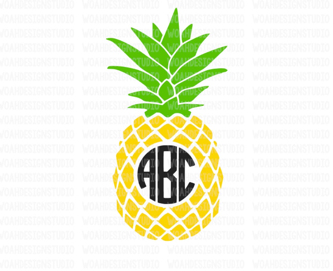Pineapple Monogram SVG, Pineapple, Monogram Frames SVG, Summer Svg, Svg ...