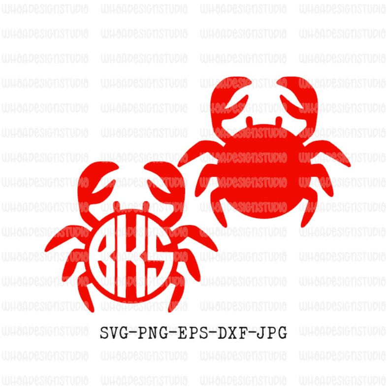 Crab SVG Crab Silhouette Crab Monogram Beach Svgsummer - Etsy