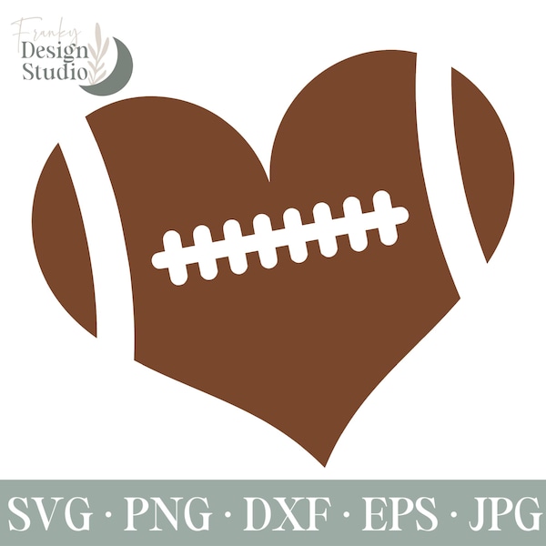Football Heart Svg - Etsy