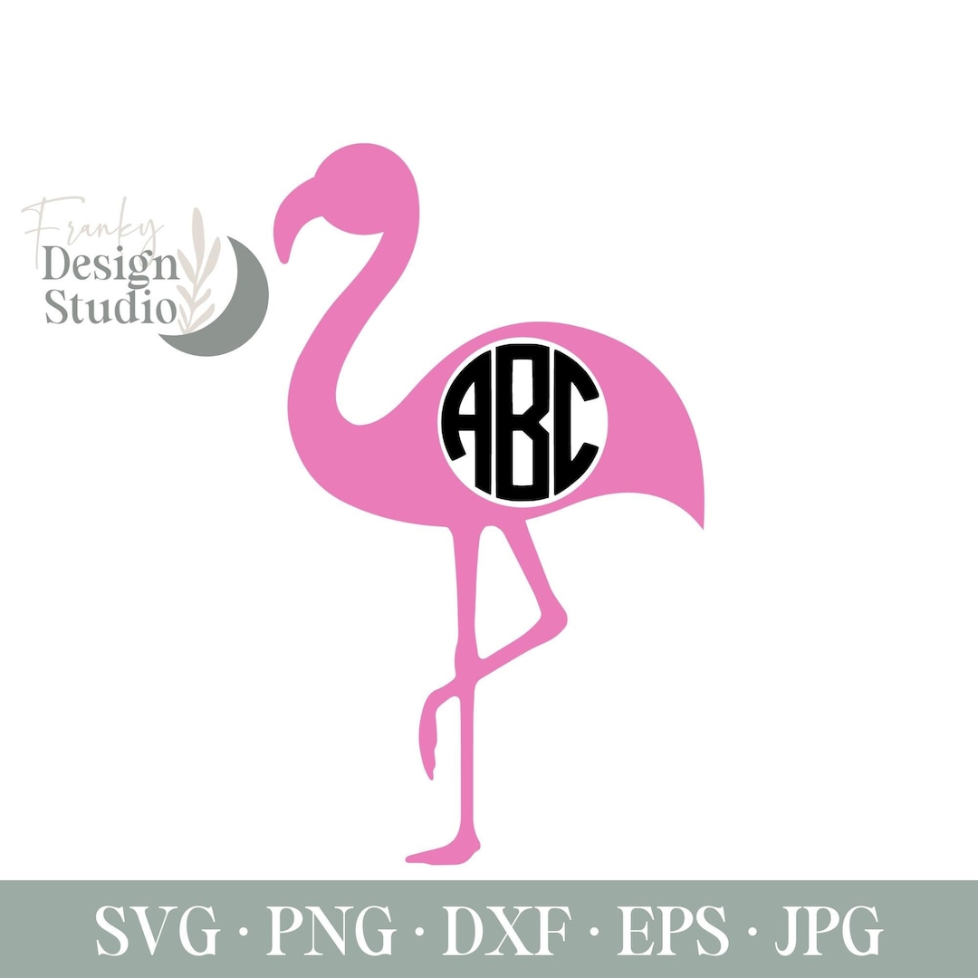 Flamingo Monogram SVG: Beach Summer Cricut Silhouette Files - Etsy