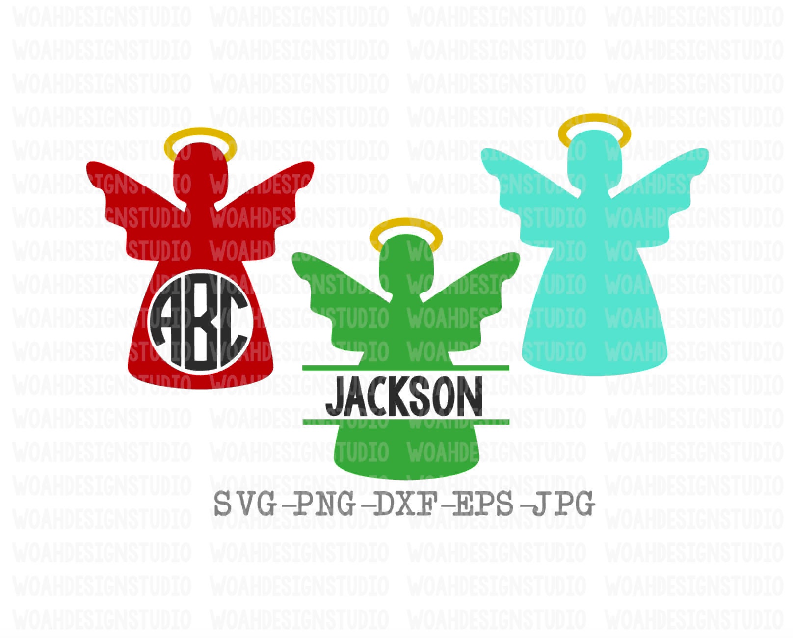 Angels Svg SVG Files Angel Monogram SVG Christian SVG | Etsy