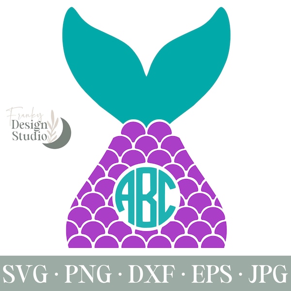 Mermaid Monogram Svg - Etsy