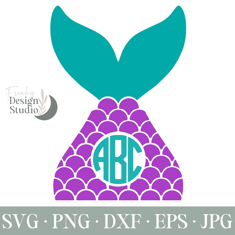 Mermaid Monogram Svg - Etsy
