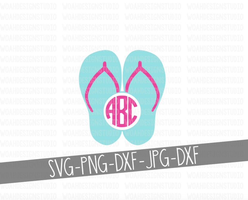 Flip Flop Monogram SVG Flips Flops SVG Monogram Frames SVG | Etsy