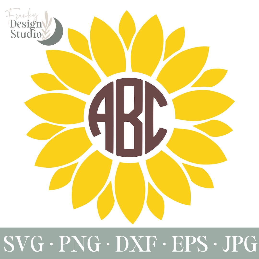 Sunflower Monogram SVG, Sunflower SVG, Monogram Frames SVG, Summer Svg ...