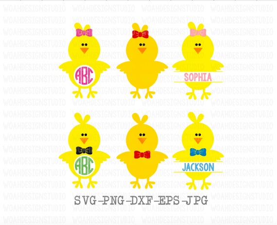 Chick SVG Easter Chick SVG Easter Svg Easter Monogram Svg | Etsy
