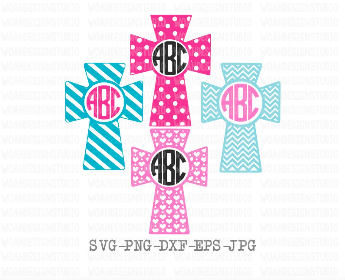Cross Monogram SVG Easter Svg Chevron Cross Crosses SVG - Etsy