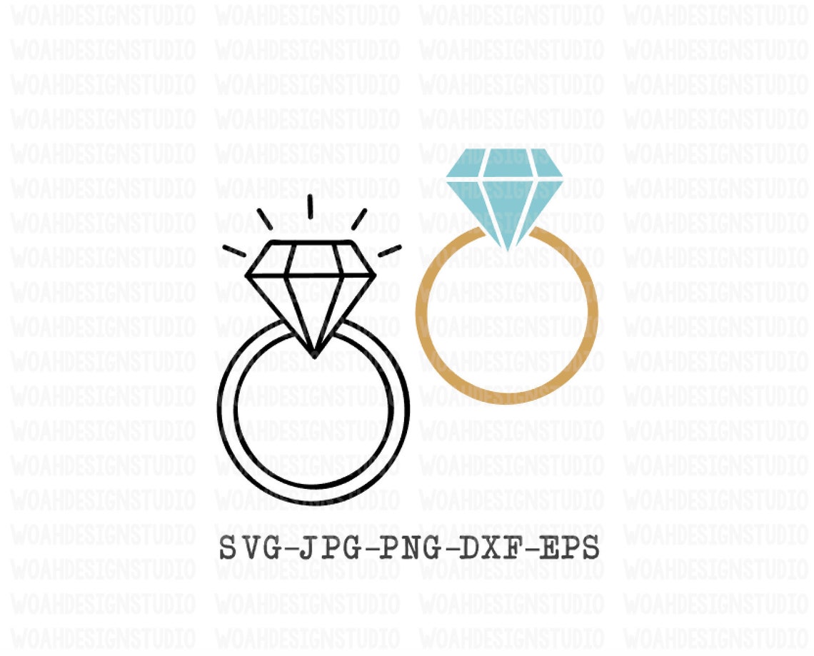 Engagement Rings SVG Diamond Ring SVG Bride and Groom SVG - Etsy