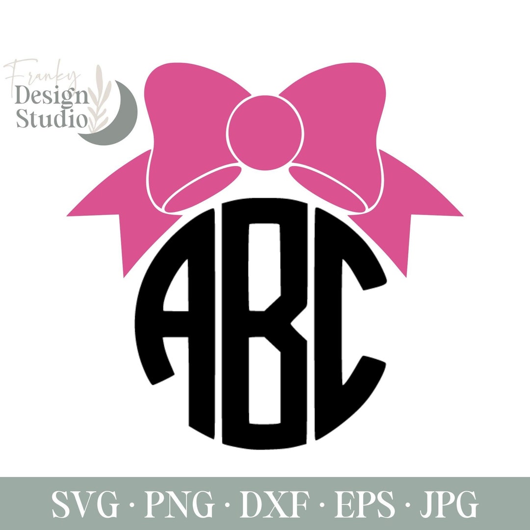 Bow Monogram SVG: Cricut & Silhouette Cut Files - Etsy