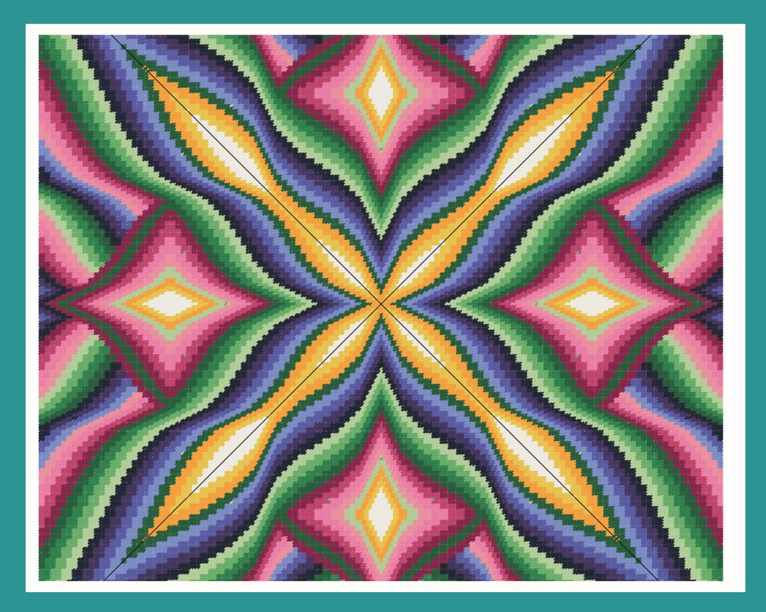Exclusive Bargello Embroidery Pattern Kaleidoscopic Splendor Immediate ...